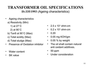 Transformer oil-specifications new | PPT