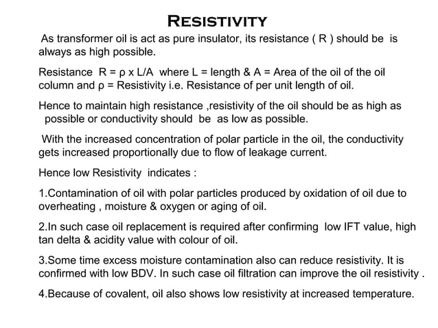 Transformer oil-specifications new | PPT
