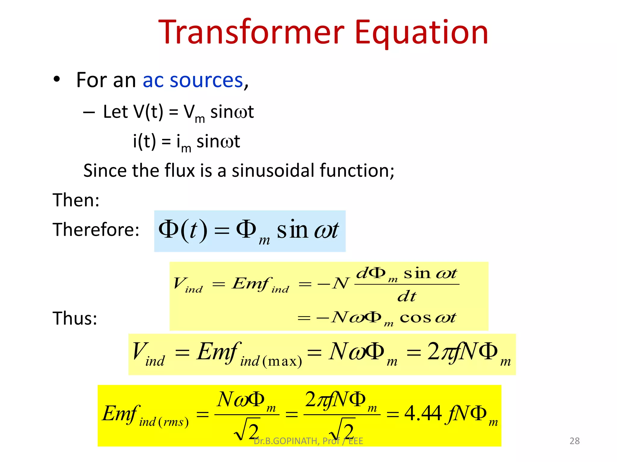 Single phase Transformer | PPTX