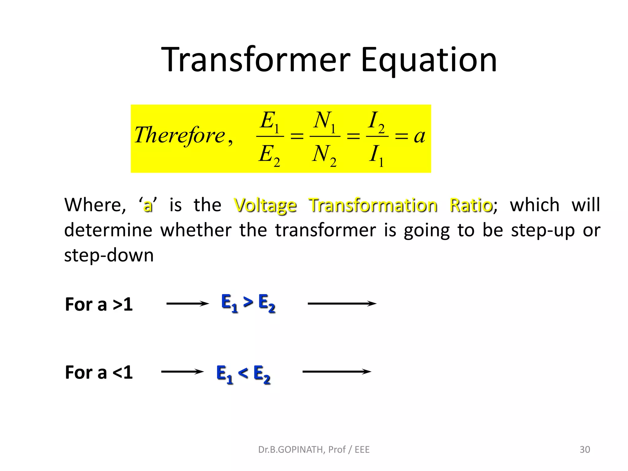 Single phase Transformer | PPTX