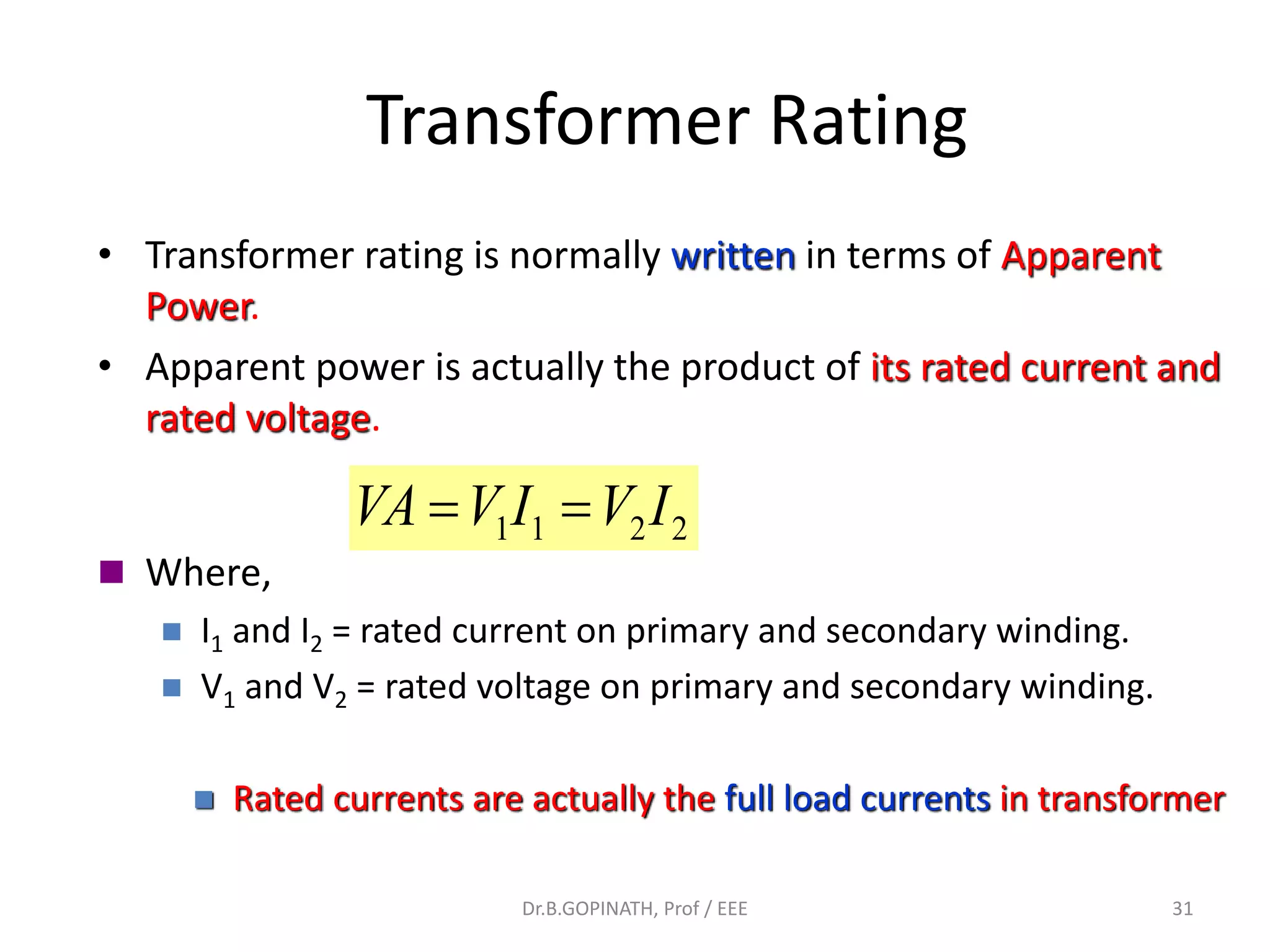 Single phase Transformer | PPTX