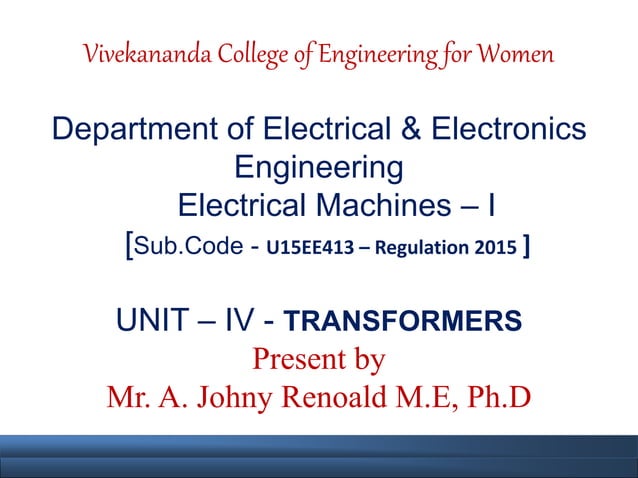Single phase Transformer | PPTX | Physics | Science