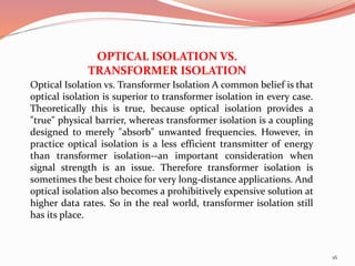 Transformer and Optical isolation | PPTX