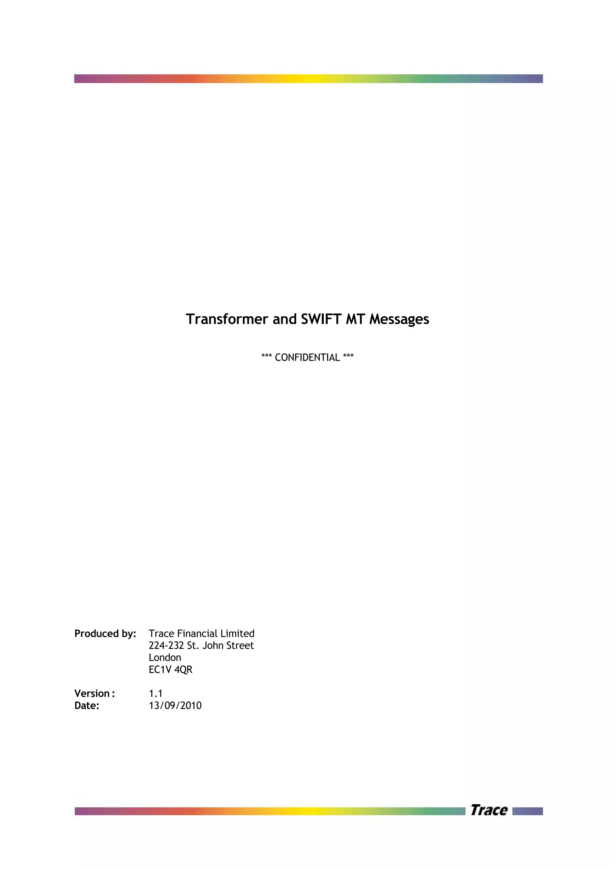 Transformer and Swift MT Messages | PDF