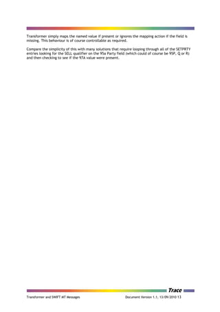 Transformer and Swift MT Messages | PDF