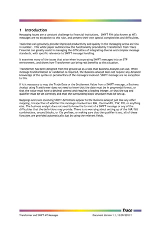 Transformer and Swift MT Messages | PDF