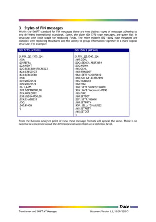 Transformer and Swift MT Messages | PDF