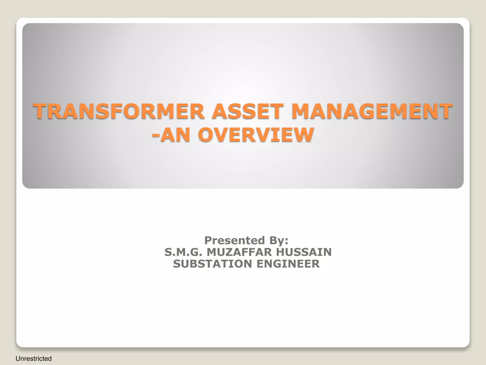 Transformer asset management | PPTX