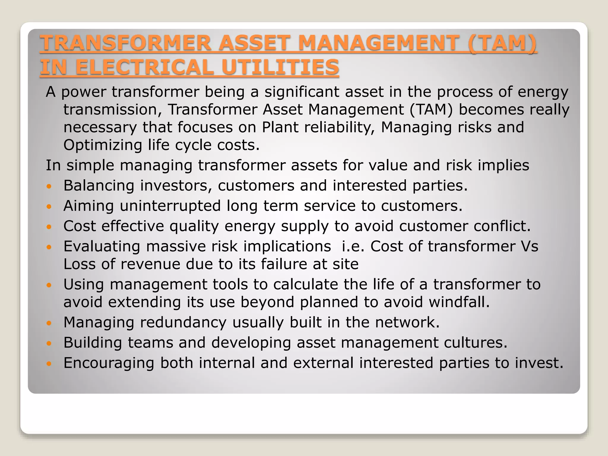 Transformer asset management | PPTX