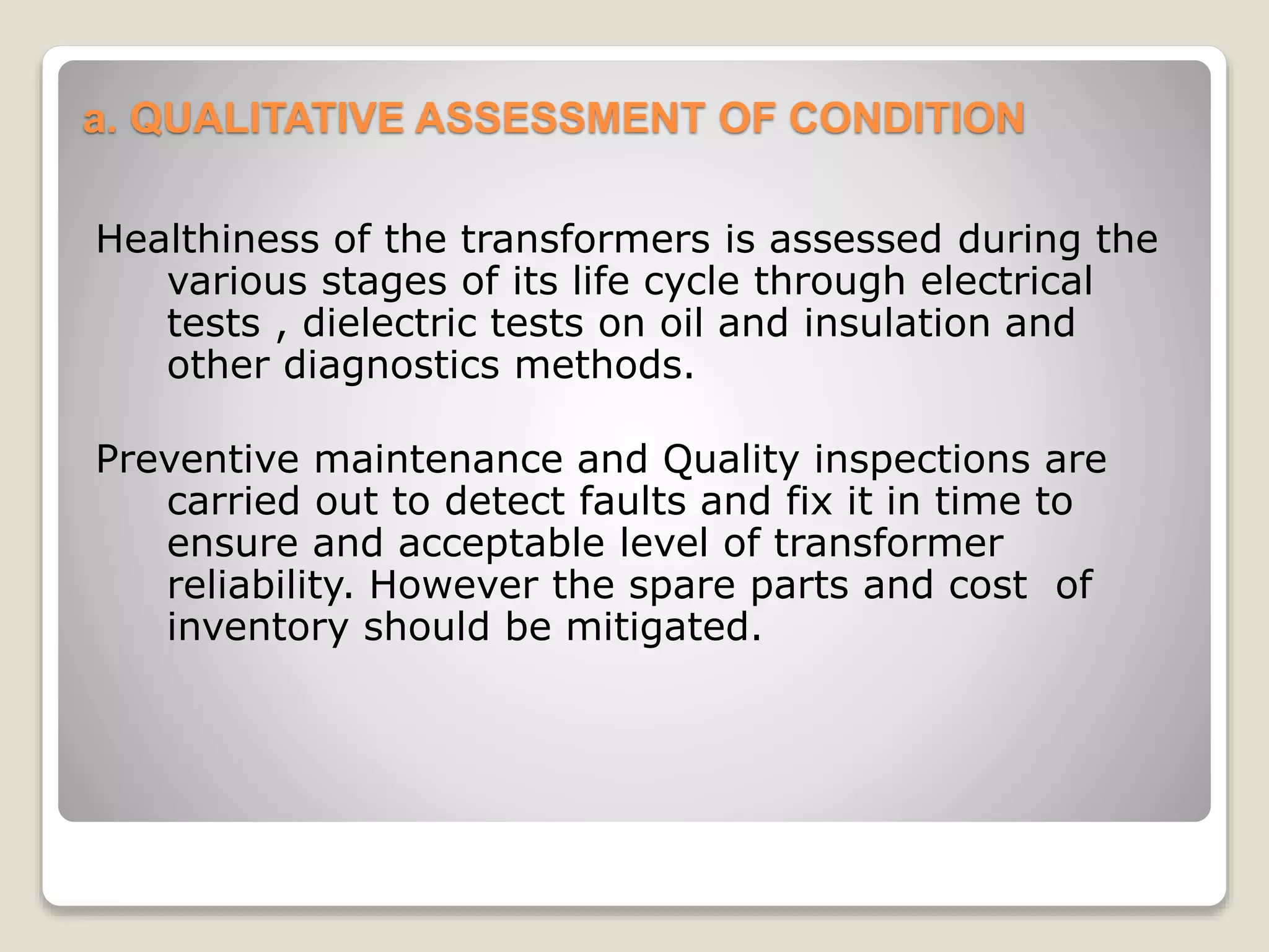 Transformer asset management | PPTX