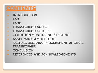 Transformer asset management | PPTX