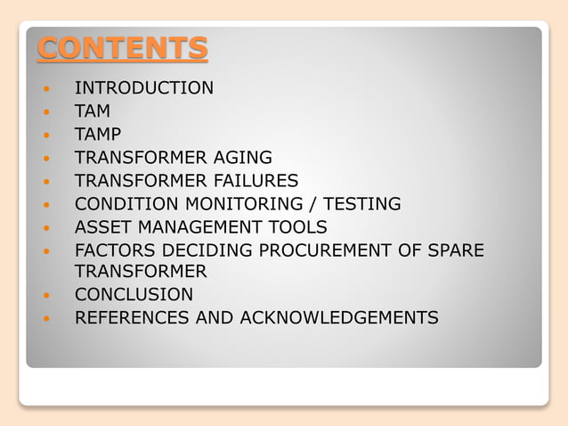 Transformer asset management | PPTX | Logistics | Business