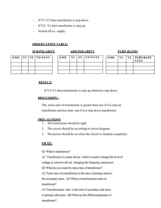 Transformer Course Lab.pdf | Physics | Science