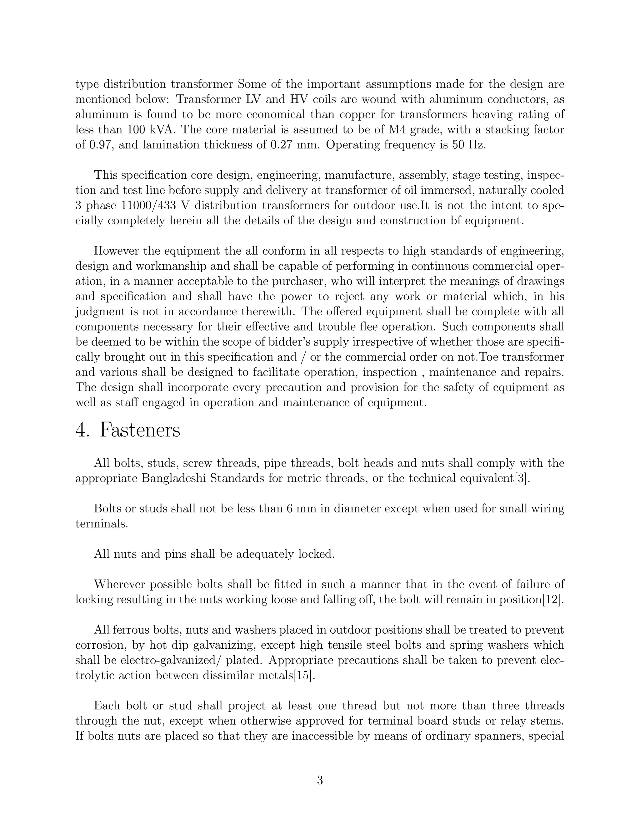 Design of Three Phase 11000/433 V And 100 KVA Transformer | PDF