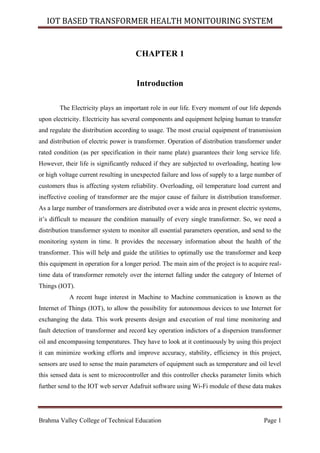 Project Report Transformer Health Monitoring Report | PDF