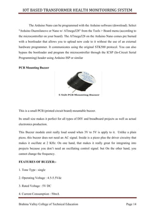 Project Report Transformer Health Monitoring Report | PDF