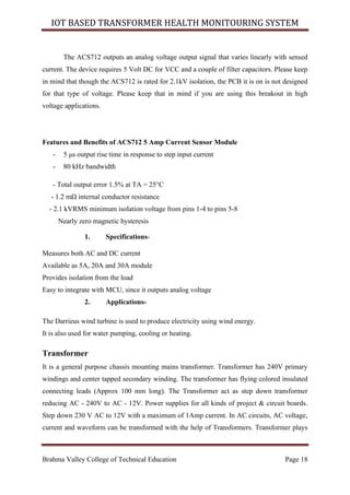 Project Report Transformer Health Monitoring Report | PDF