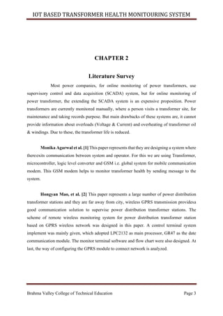 Project Report Transformer Health Monitoring Report | PDF