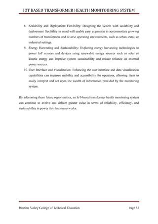 Project Report Transformer Health Monitoring Report | PDF