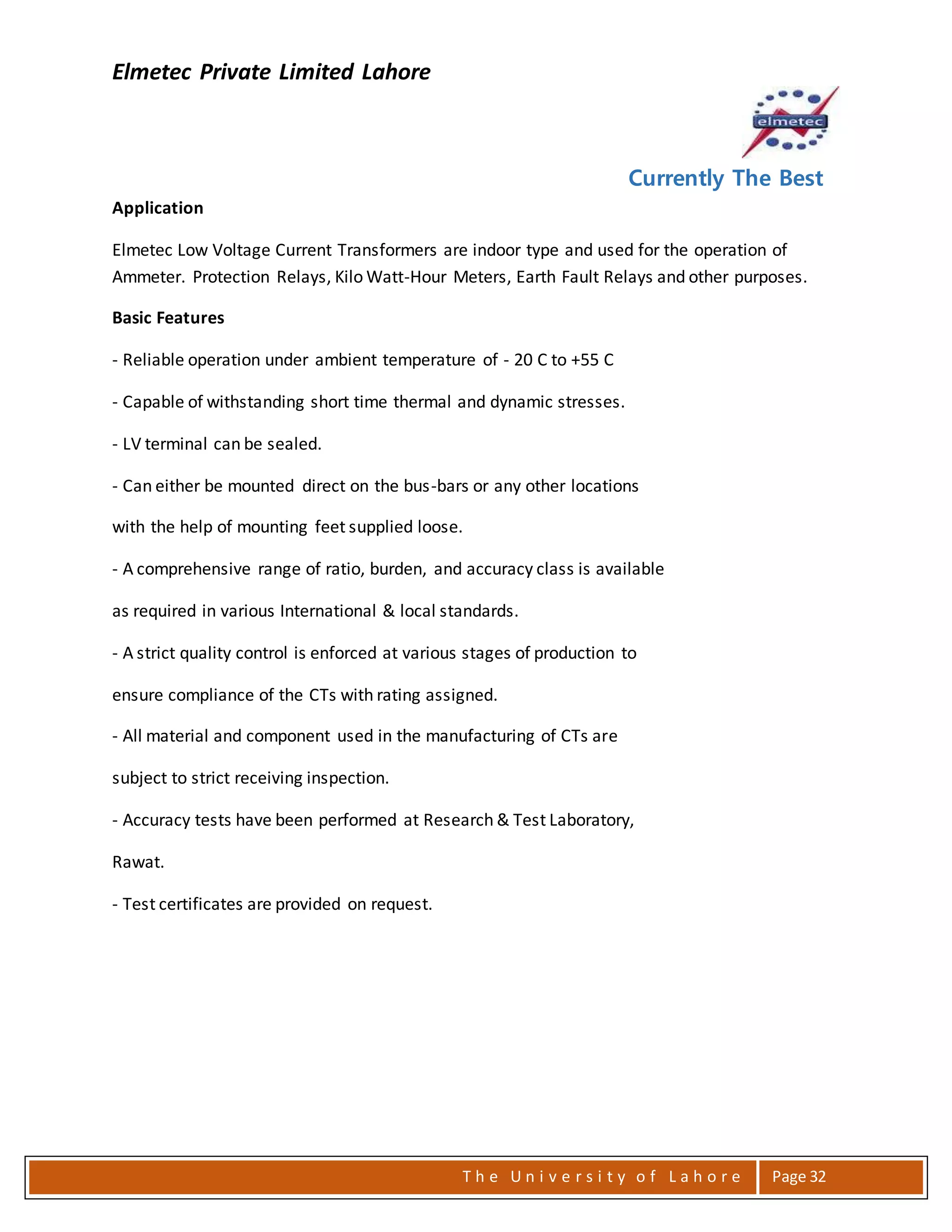 Transformer manufacturing and Internship Report | DOCX