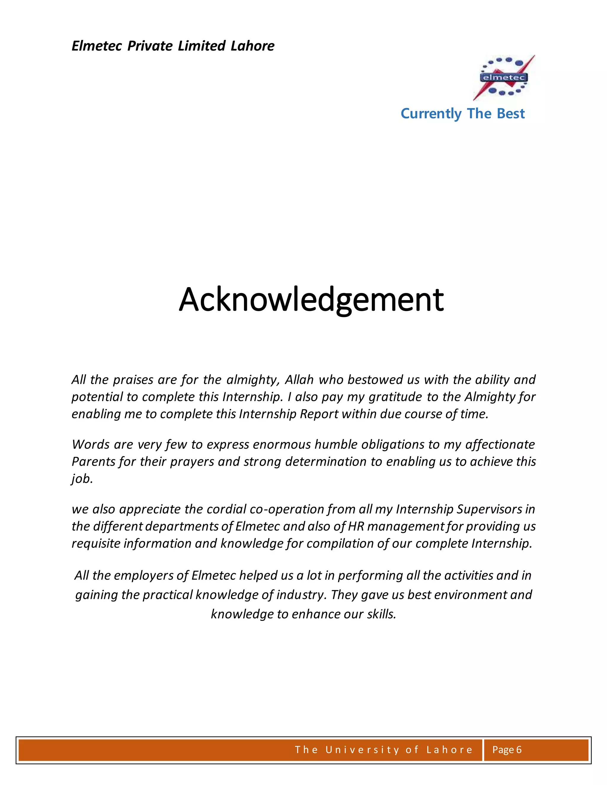 Transformer manufacturing and Internship Report | DOCX