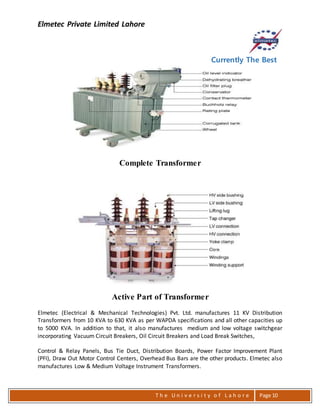 Transformer manufacturing and Internship Report | DOCX