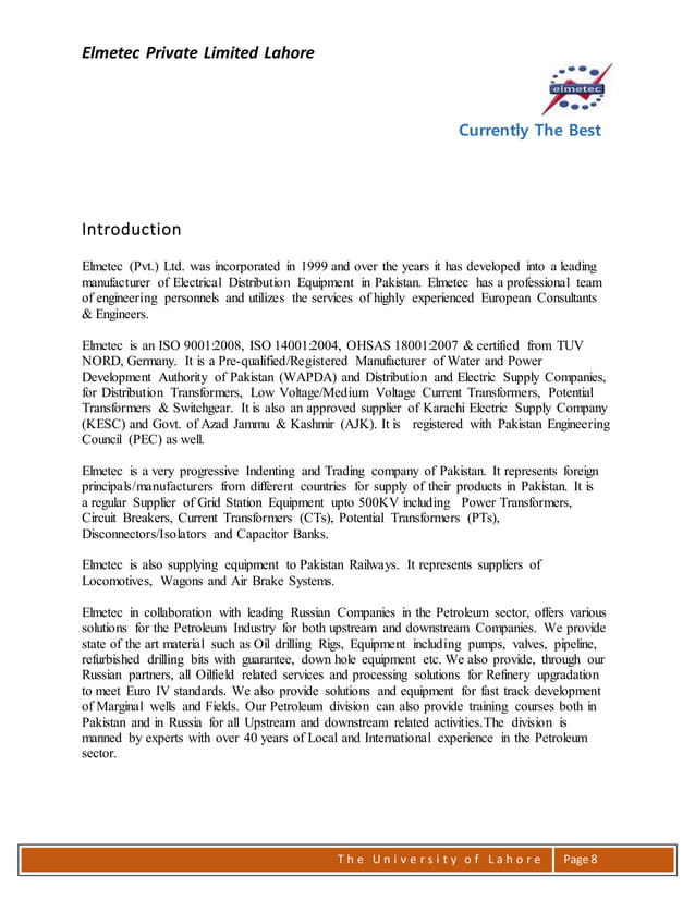 Transformer manufacturing and Internship Report | DOCX | Science
