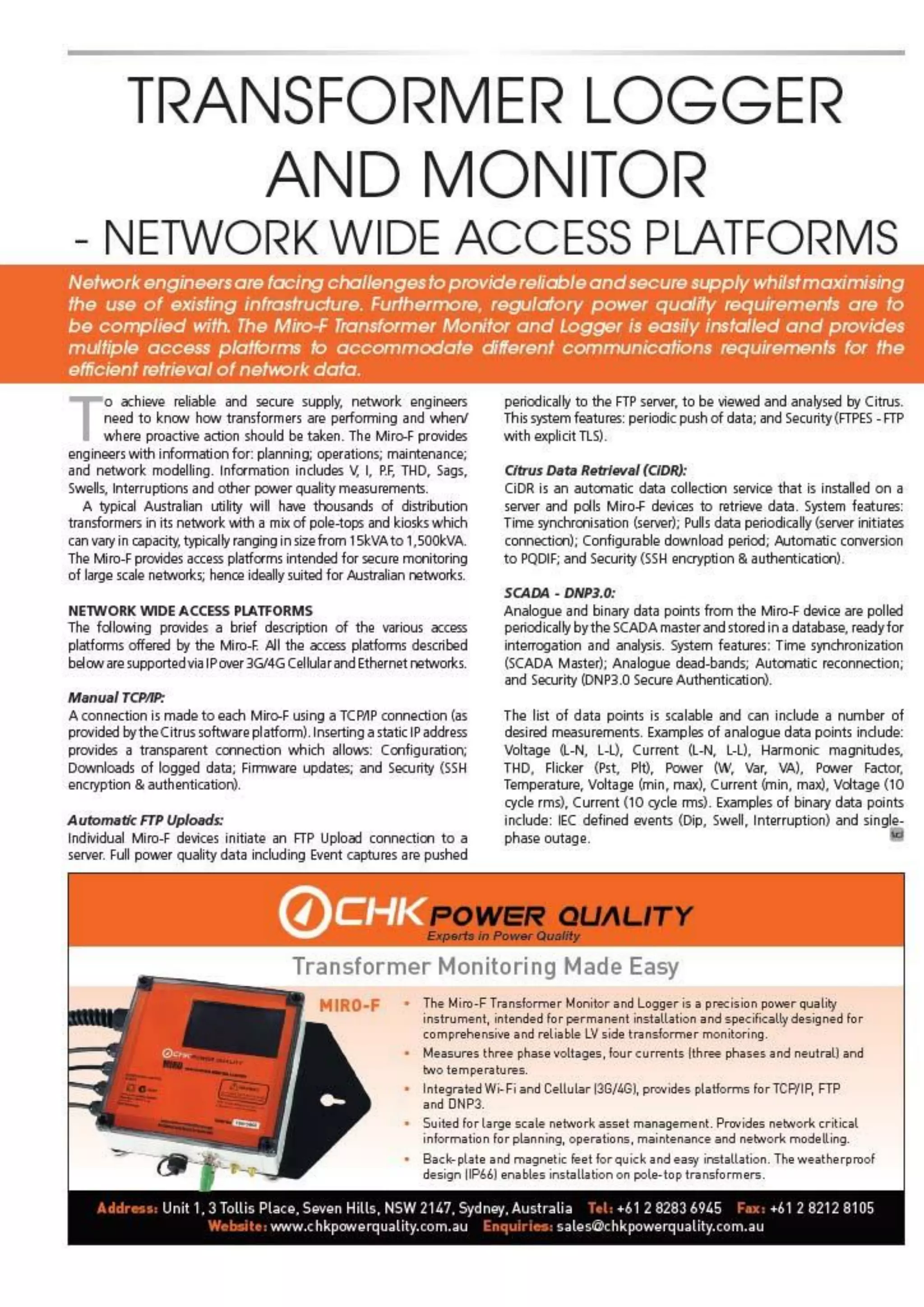Transformer monitor and logger | PDF
