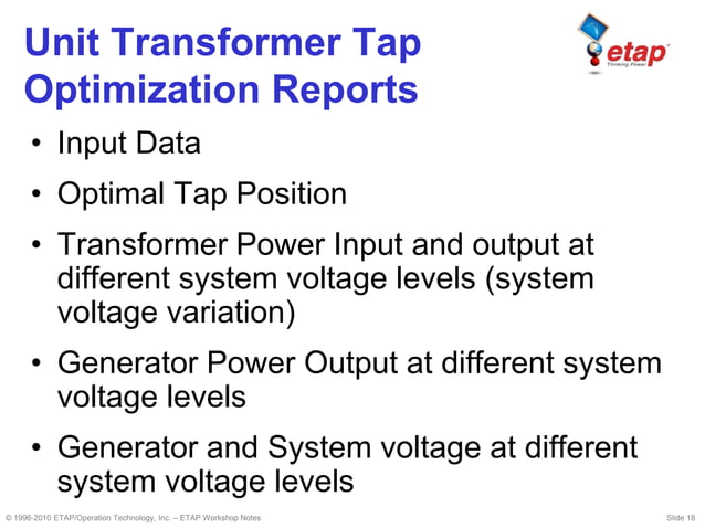 ETAP - Transformer mva sizing | PDF | Technology & Computing