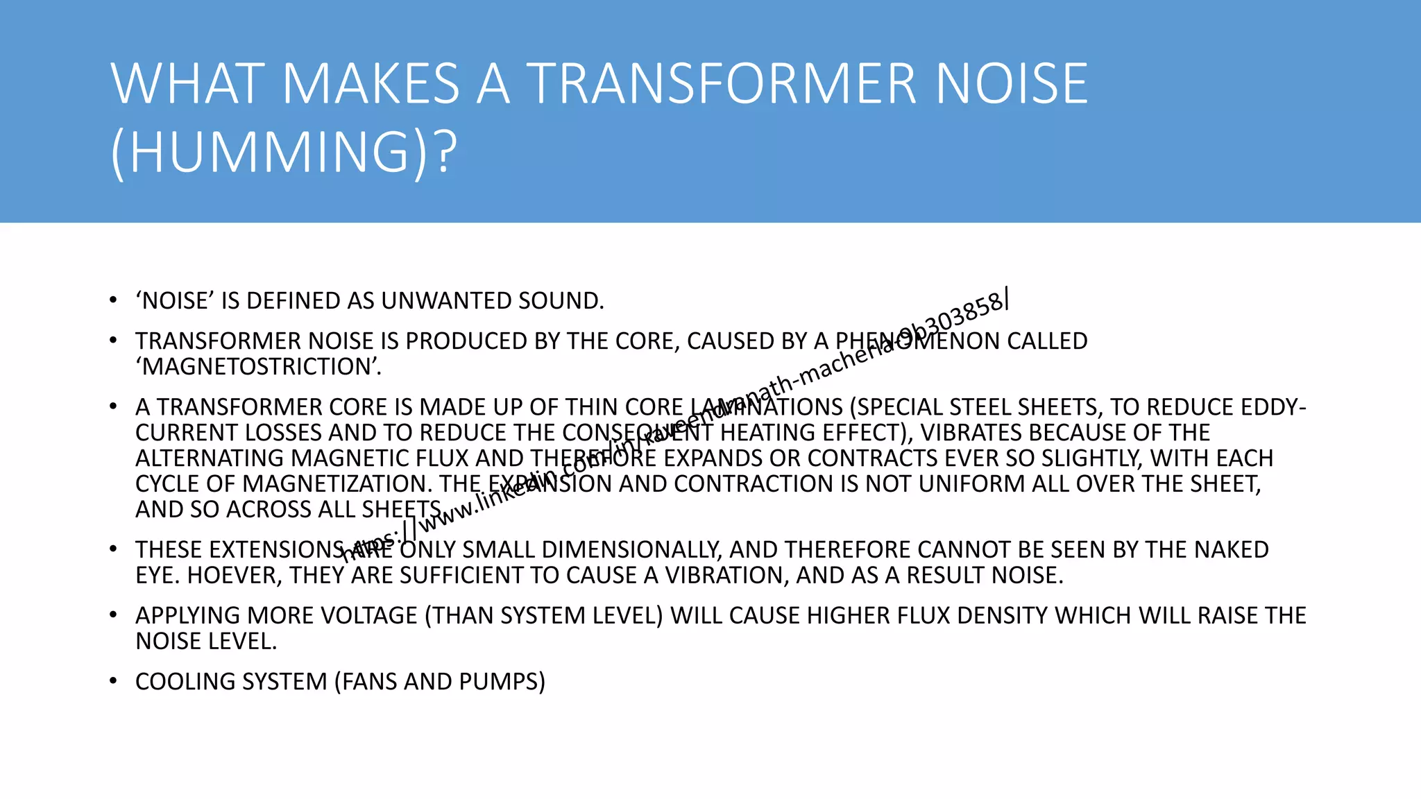 Understanding Transformer noise and vibration | PPTX