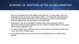 Transformer oil maintenance purification and regeneration | PPTX