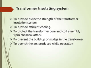 TRANSFORMER OIL classifications and specifications | PPT