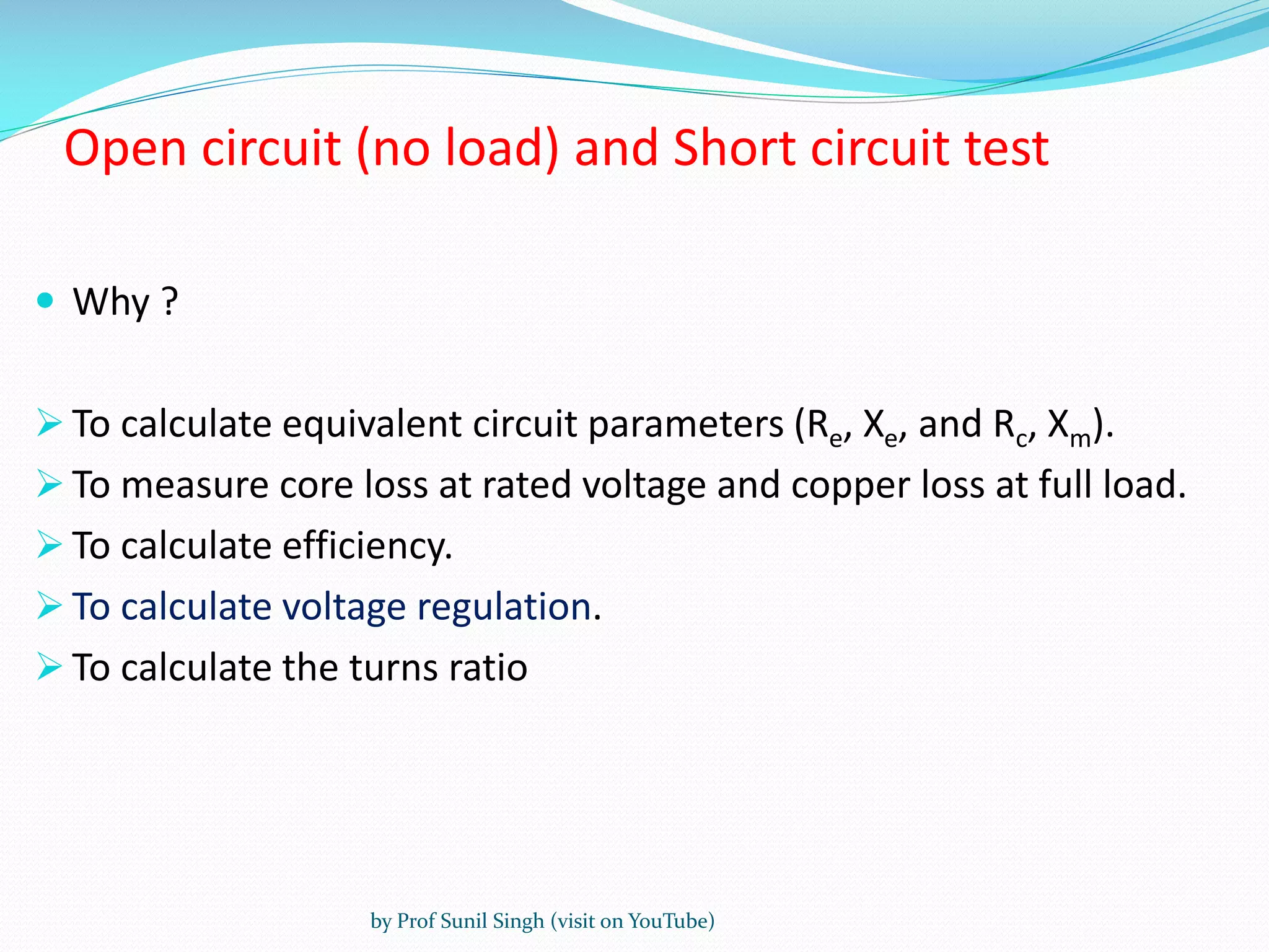 Transformer open and short circuit test | PDF