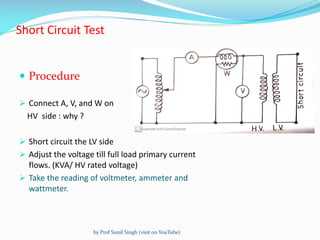 Transformer open and short circuit test | PDF