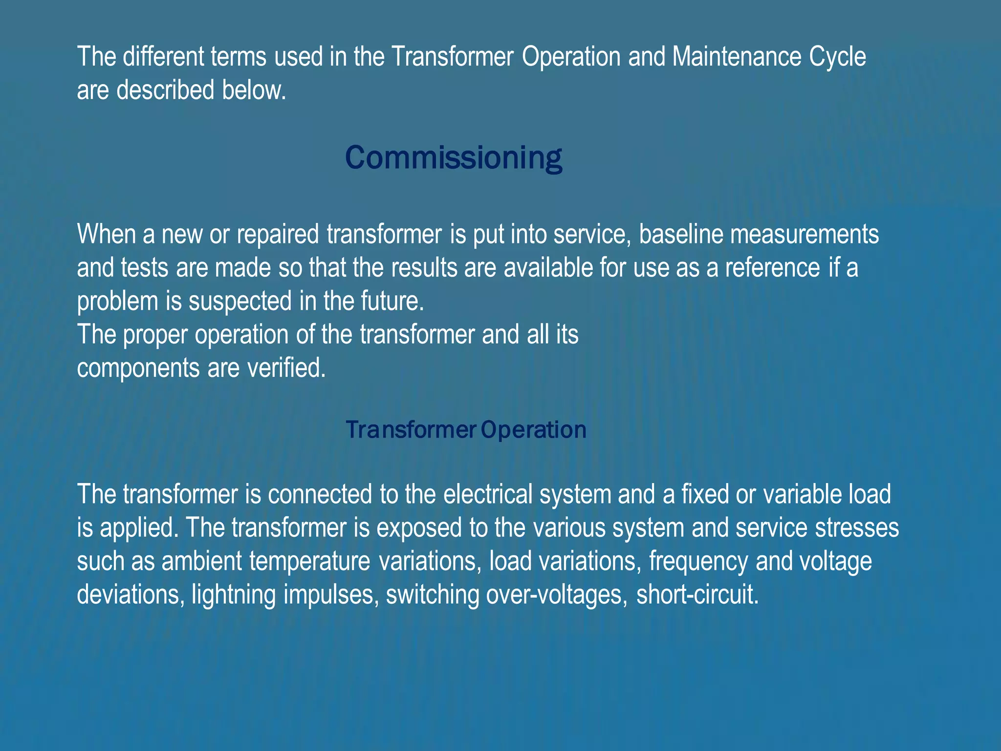 Transformer operation and maintenance cycle javid iqbal sodagar | PDF ...