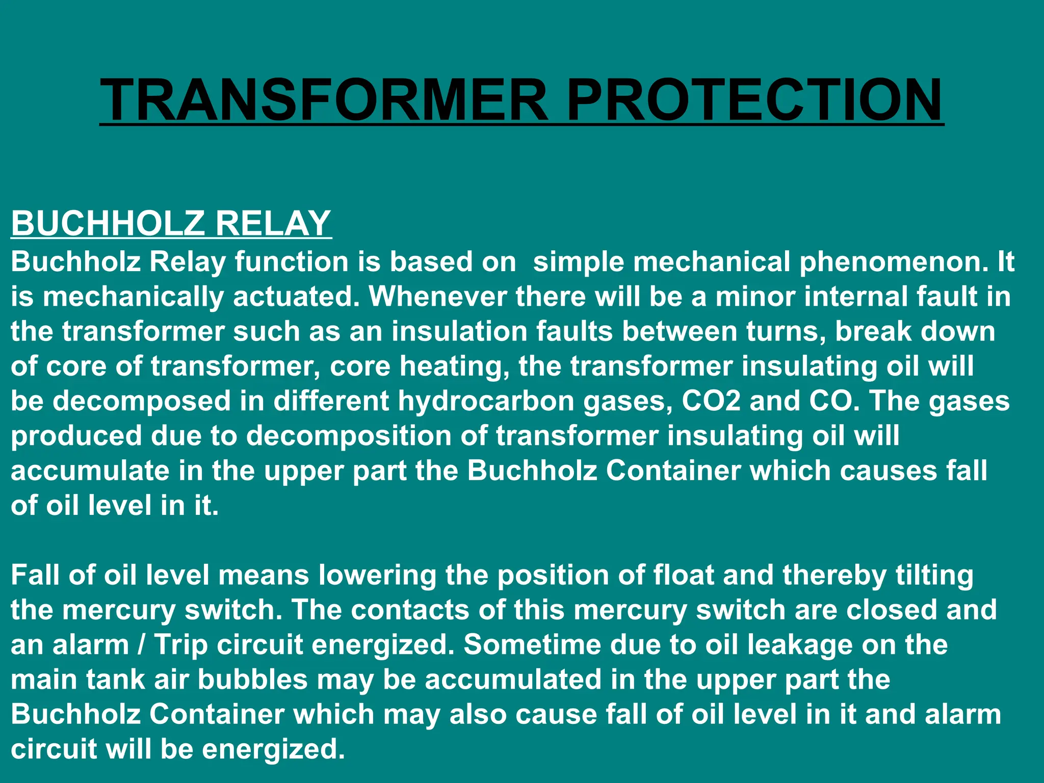 TRANSFORMER PROTECTION , transformer protection | PPT