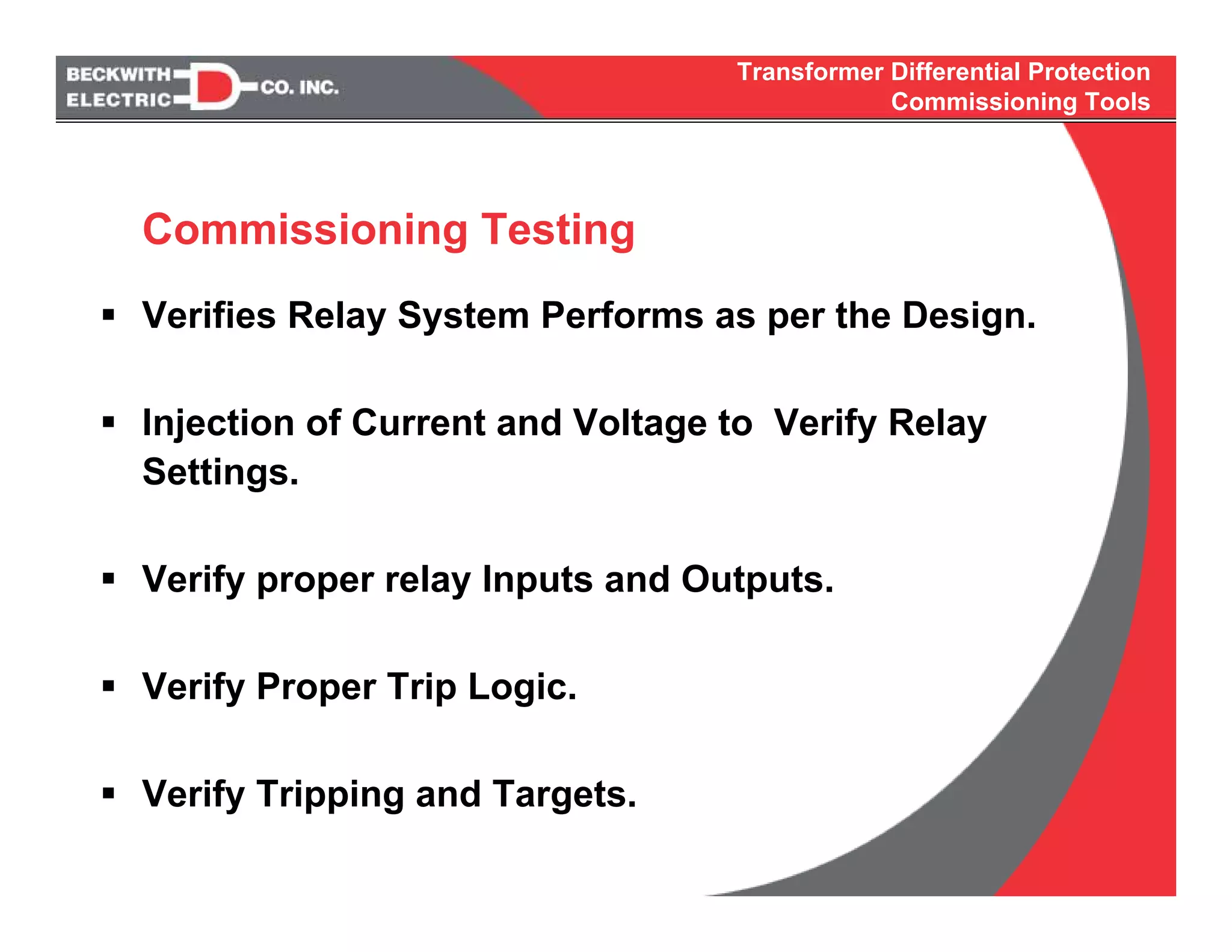 Transformer protection commissioning tools | PDF