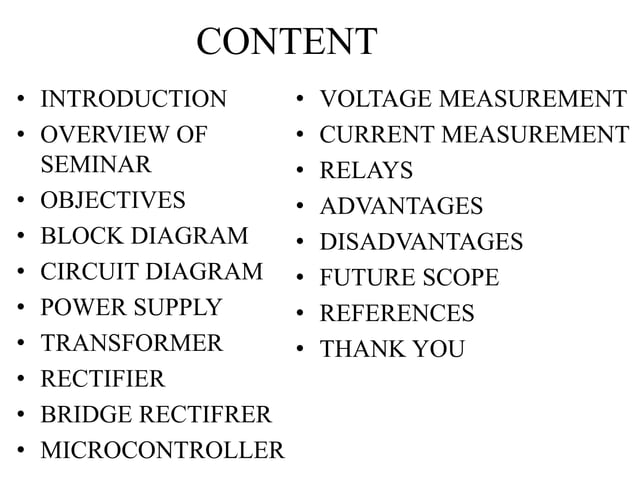 Transformer protection using microcontroller and gsm technology | PPT
