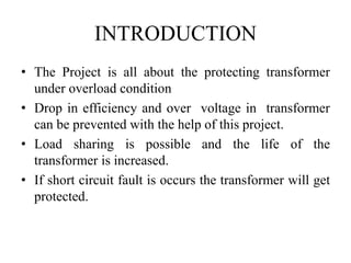 Transformer protection using microcontroller and gsm technology | PPTX