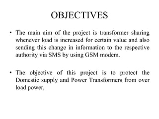 Transformer protection using microcontroller and gsm technology | PPTX