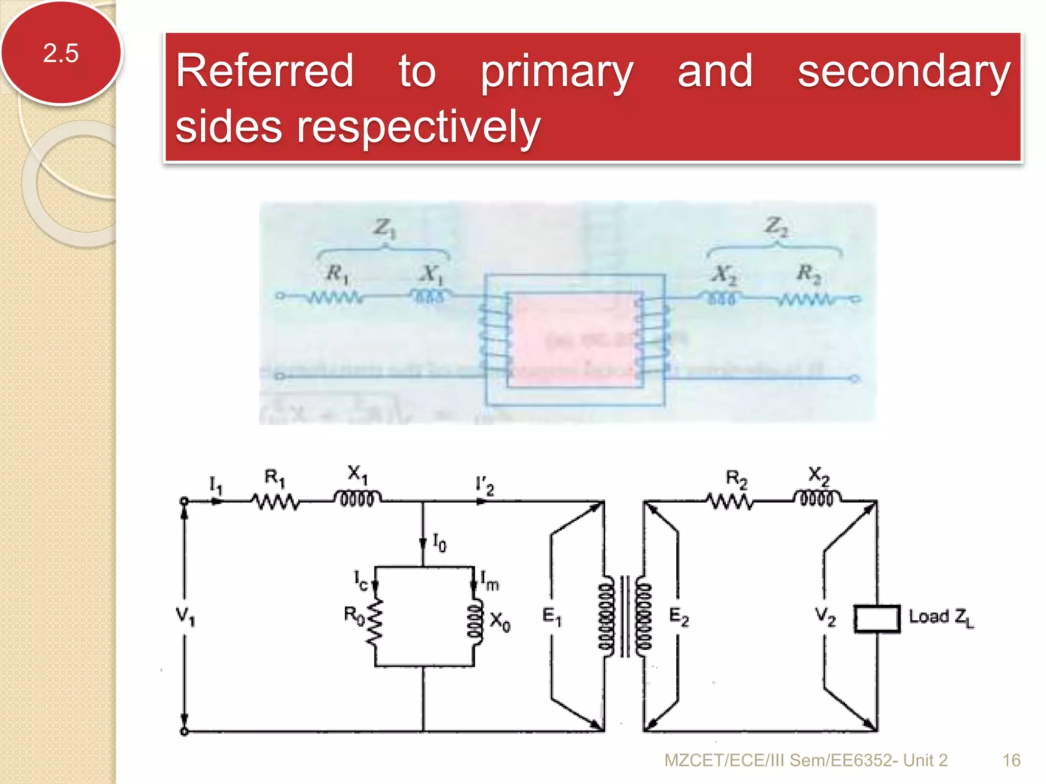 Transformer ratio & equivalent circuit of transformer | PPTX