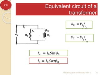 Transformer ratio & equivalent circuit of transformer | PPTX