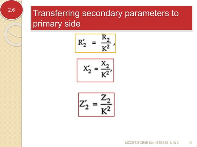 Transformer ratio & equivalent circuit of transformer | PPTX