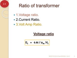 Transformer ratio & equivalent circuit of transformer | PPTX