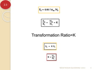 Transformer ratio & equivalent circuit of transformer | PPTX