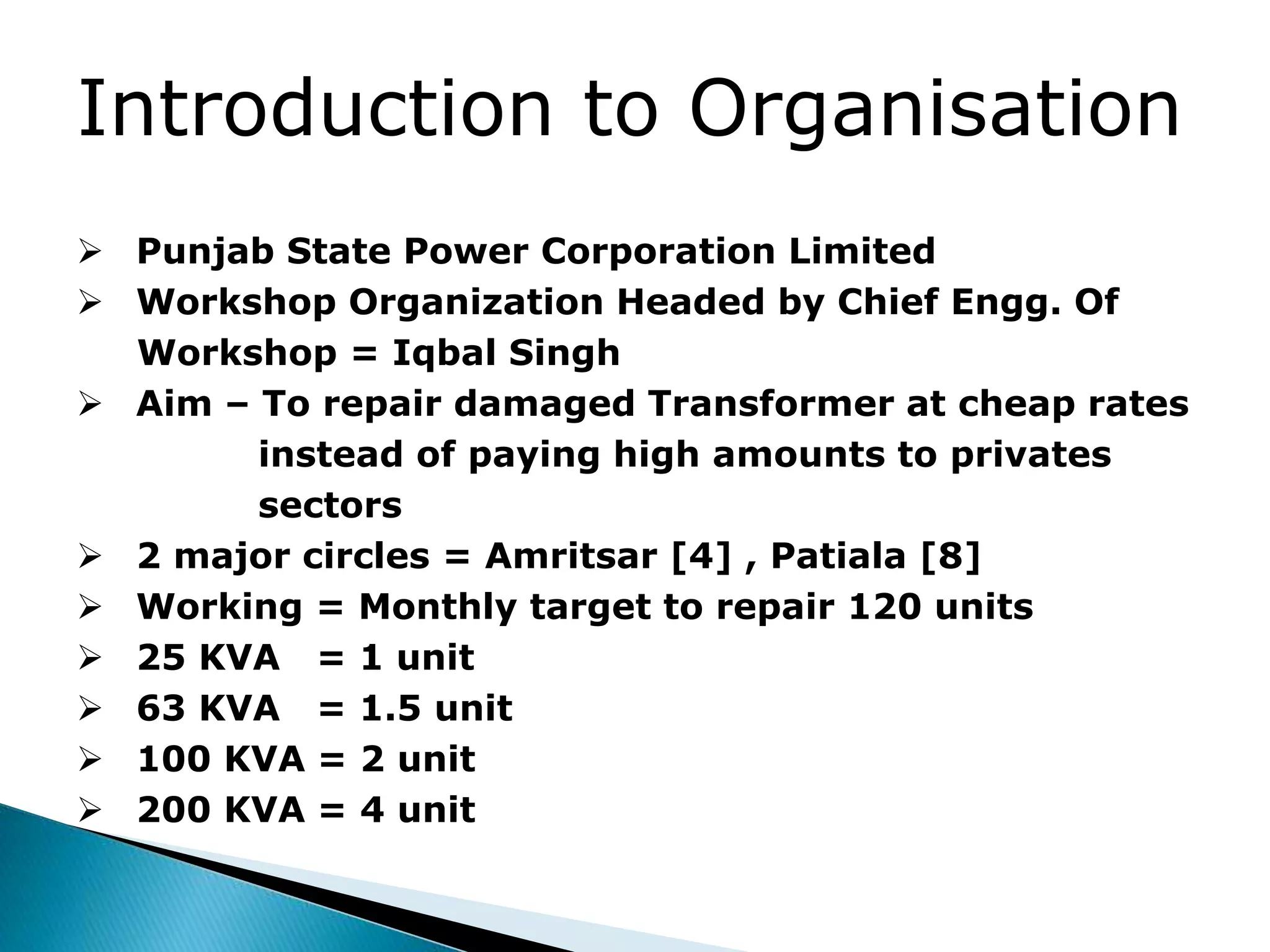 Transformer Repair Workshop Report [EEE] | PPTX