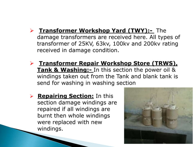 Transformer Repair Workshop Report [EEE] | PPTX