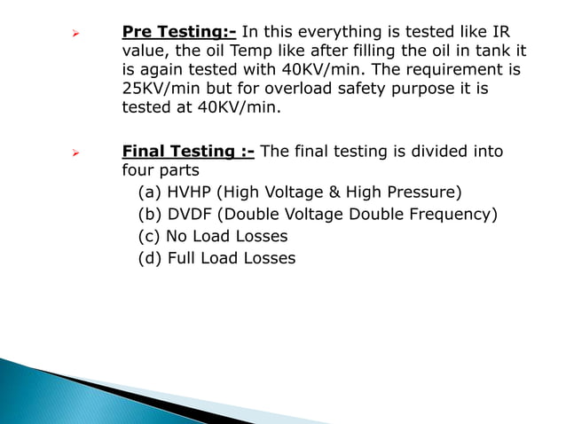 Transformer Repair Workshop Report [EEE] | PPTX