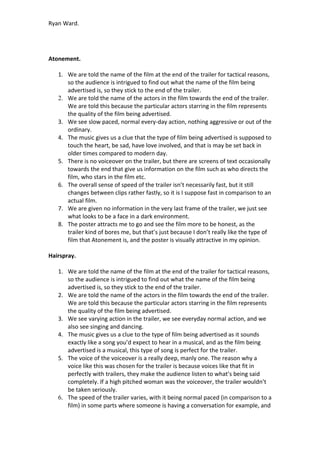 Trailer Analysis. | PDF