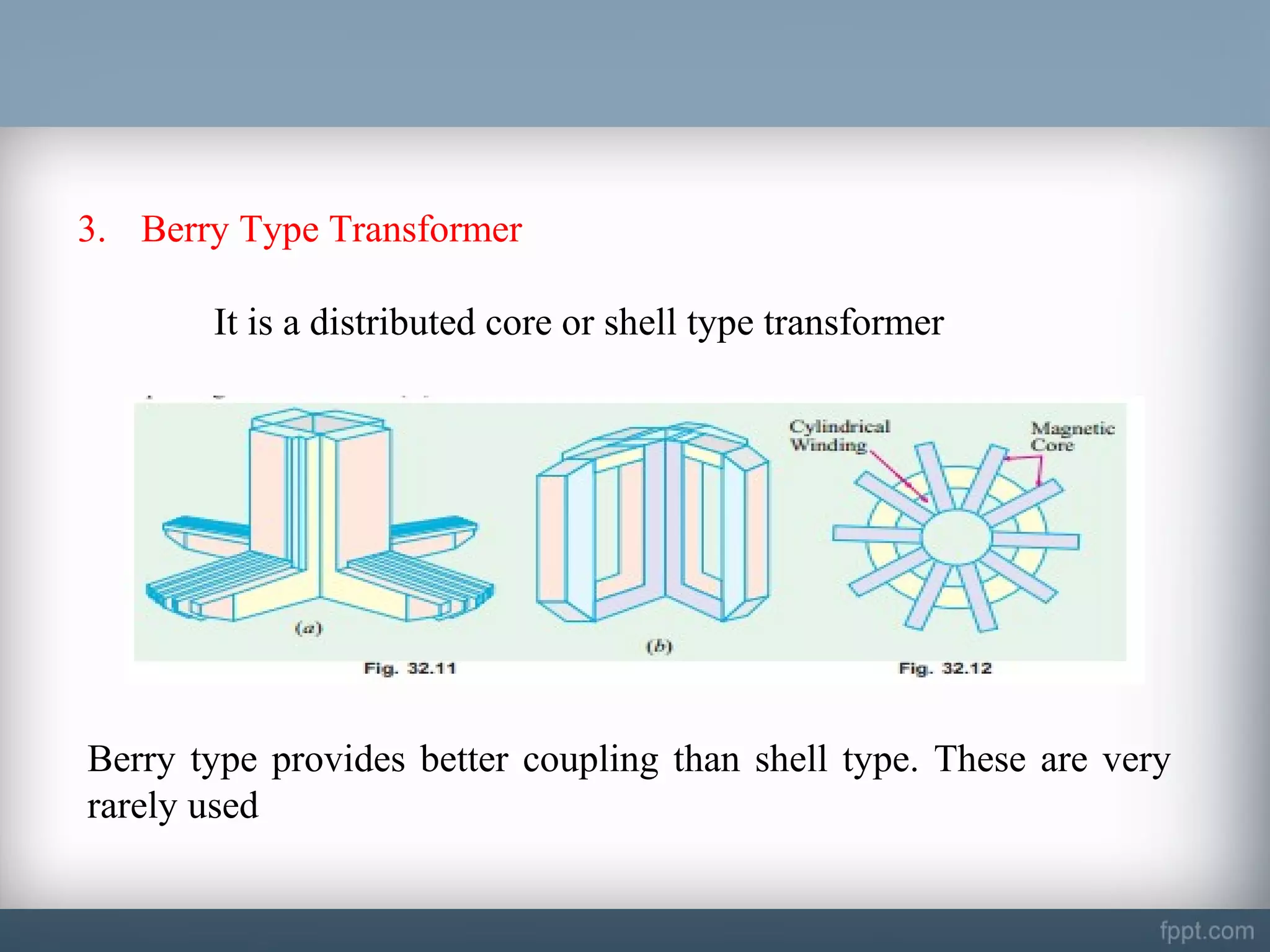 construction, types and working principle of single phase transformer | PPT